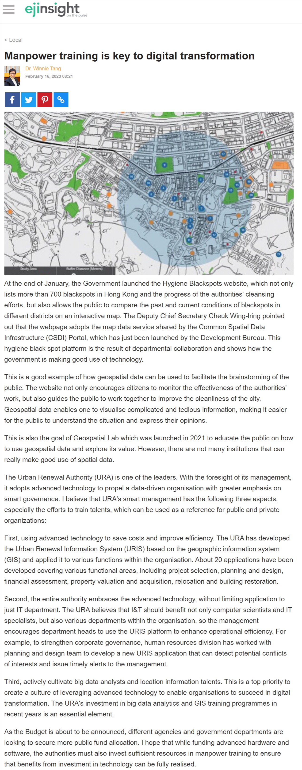 Dr Winnie Tang (鄧淑明博士), JP - Manpower training is key to digital transformation - EJ Insight